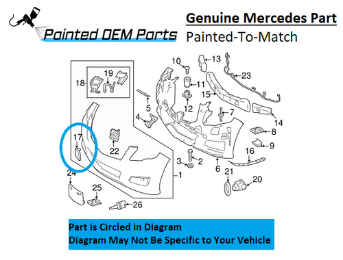 Painted 2011-2012 Mercedes R350 Front Tow Hook Cover