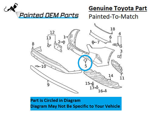 Painted 2020-2026 Toyota Highlander Front Tow Hook Cover | Genuine OEM