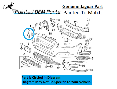 Painted 2012-2015 Jaguar XF Front Tow Hook Cover | Genuine OEM