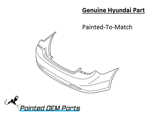 Painted 2011-2013 Hyundai Sonata Rear Bumper Cover | Genuine OEM