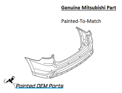 Painted 2016-2018 Mitsubishi Outlander Rear Bumper Cover | Genuine OEM