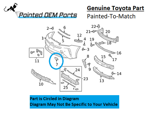 Painted 2019-2022 Toyota Prius Front Tow Hook Cover | Genuine OEM