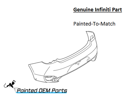 Painted 2017-2022 Infiniti Q60 Rear Bumper Cover | Genuine OEM