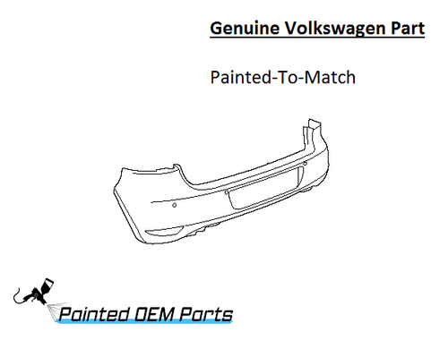 Painted 2010-2014 Volkswagen Golf Rear Bumper Cover | Genuine OEM