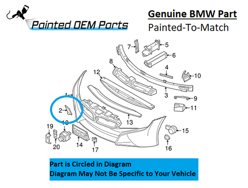 Painted 2014-2020 BMW i8 Front Tow Hook Cover | Genuine OEM