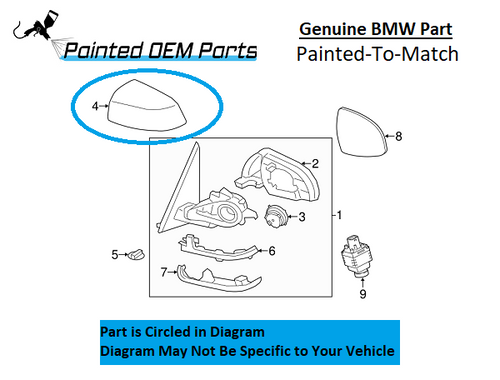 Painted 2014-2018 BMW X5 Side Mirror Cover | Genuine OEM