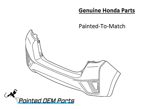 Painted 2015-2017 Honda Fit Rear Bumper Cover | Genuine OEM