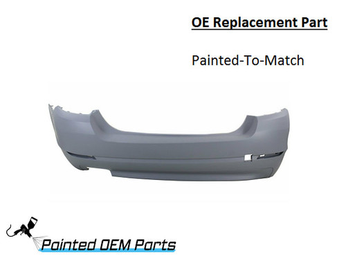 Painted 2011-2013 BMW 5 Series 528 Rear Bumper Cover | OE Replacement