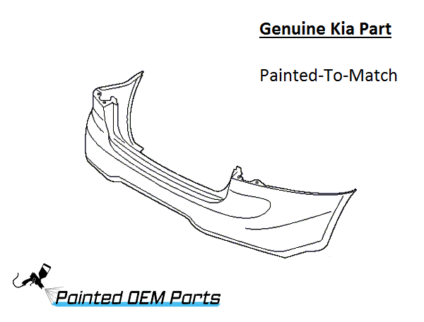 Painted 2012-2015 Kia Rio Rear Bumper Cover | Genuine OEM
