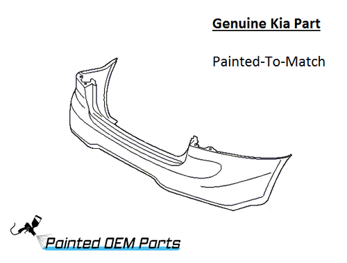 Painted 2012-2015 Kia Rio Rear Bumper Cover | Genuine OEM