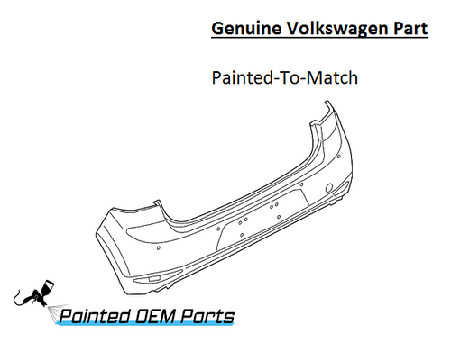 Painted 2015-2017 Volkswagen GTI Rear Bumper Cover | Genuine OEM