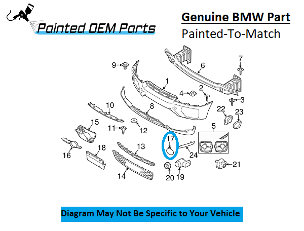 Painted 2008-2014 BMW X6 Front Tow Hook Cover | Genuine OEM