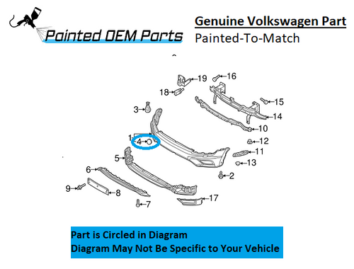 Painted 2018-2021 Volkswagen Tiguan Front Tow Hook Cover | Genuine OEM