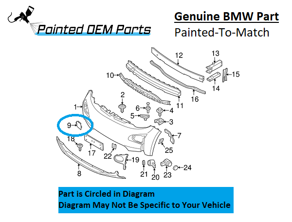 Painted 2014-2017 BMW i3 Front Tow Hook Cover | Genuine OEM