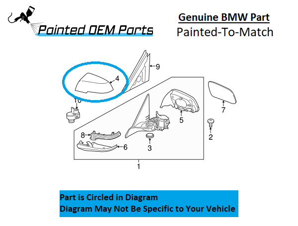 Painted 2015-2020 BMW M4 Side Mirror Cover | Genuine OEM