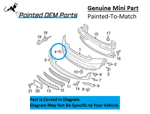 Painted 2013-2016 Mini Cooper Paceman Front Tow Hook Cover | Genuine OEM