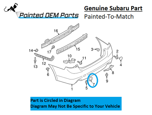 Painted 2018-2019 Subaru Legacy Rear Tow Hook Cover | Genuine OEM