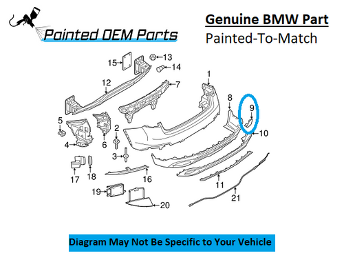 Painted 2015-2019 BMW X6 Rear Tow Hook Cover | Genuine OEM