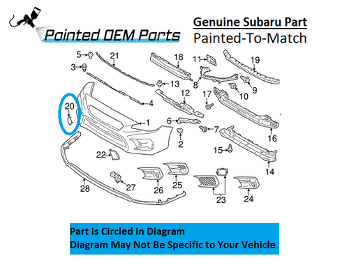 Painted 2018-2021 Subaru WRX Front Tow Hook Cover | Genuine OEM