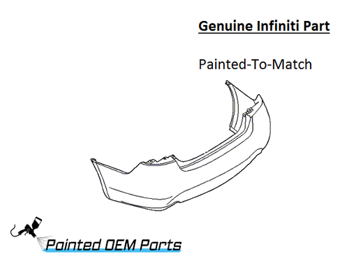 Painted 2011-2013 Infiniti M35h M37 M56 Rear Bumper Cover | Genuine OEM