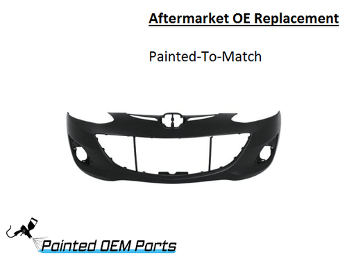 Painted 2011-2014 Mazda 2 Mazda2 Front Bumper Cover | OE Replacement