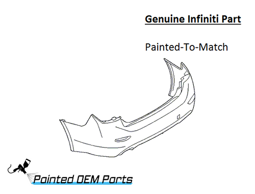 Painted 2014-2017 Infiniti Q50 Rear Bumper Cover | Genuine OEM