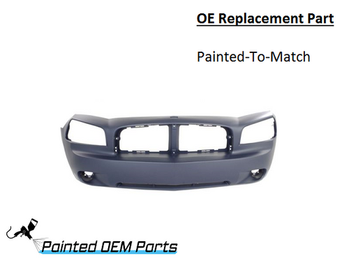 Painted 2006-2010 Dodge Charger Front Bumper Cover | OE Replacement