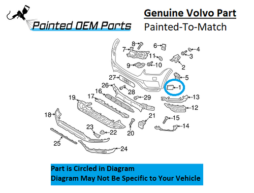 Painted 2016-2019 Volvo XC90 Headlamp Washer Cover | Genuine OEM