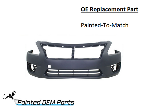 Painted 2013-2015 Nissan Altima Sedan Front Bumper Cover | OE Replacement