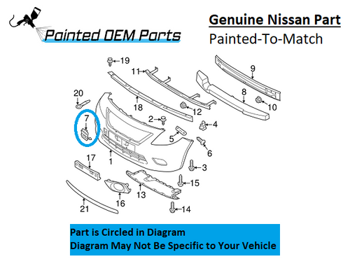 Painted 2015-2019 Nissan Versa Front Tow Hook Cover | Genuine OEM