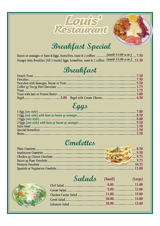 MENU | louispizza
