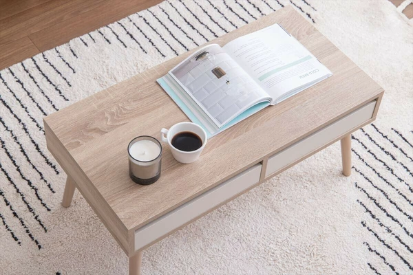 【幅80cm】Rasia 引き出し付きセンターテーブル ナチュラル | kaguco