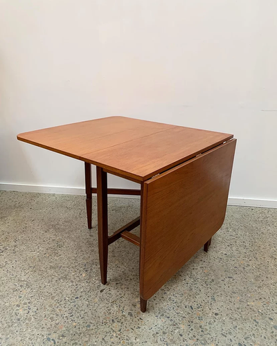 Parker Drop Side Dining Table | Tangerine & Teal