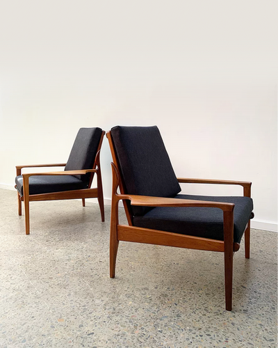 Fler 'Narvik' Armchairs | Pair | Tangerine & Teal