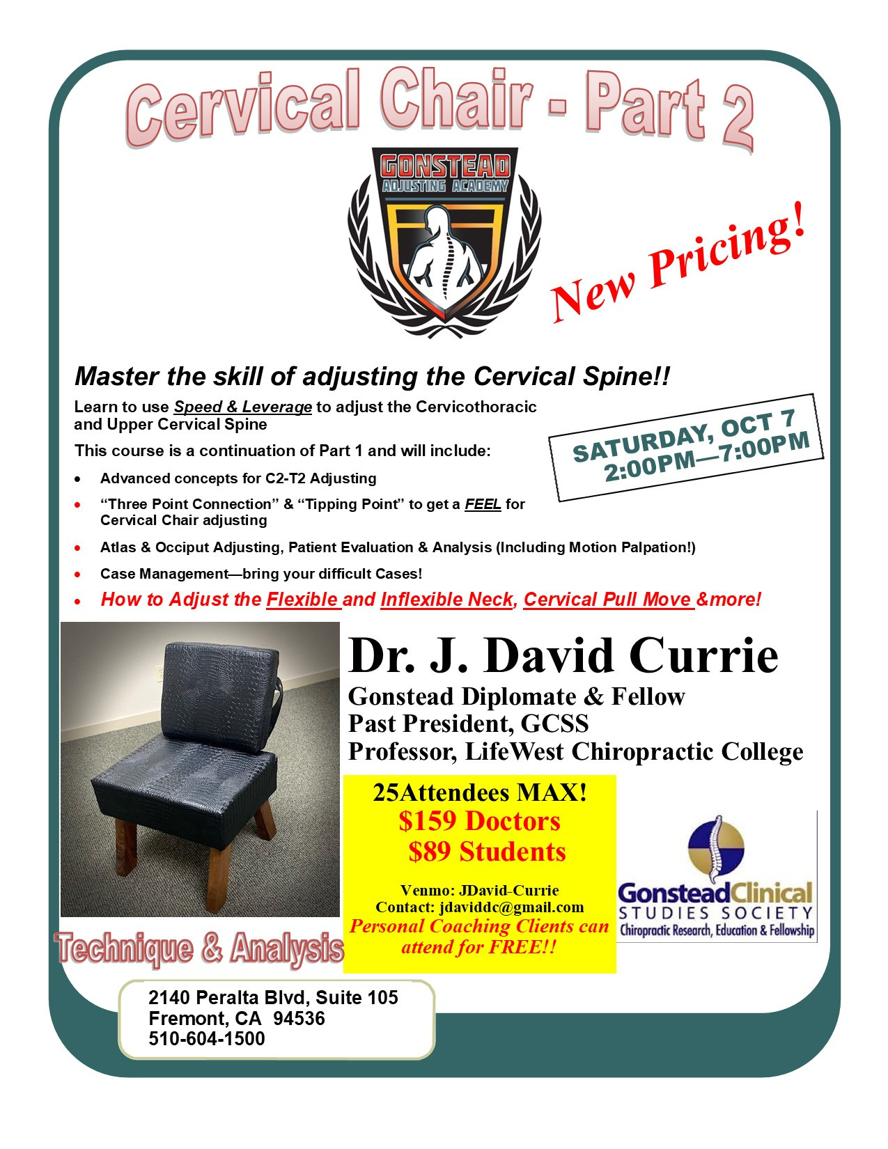 Cervical Chair - Part 2 | Gonstead Adjusting A