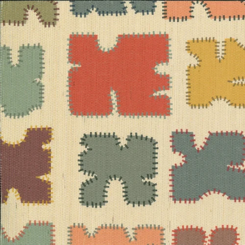 Patchwork | desert on grasscloth (wallpaper) | solidandpattern