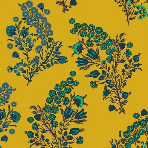 Coromandel Flower | saffron (textile) | solidandpattern