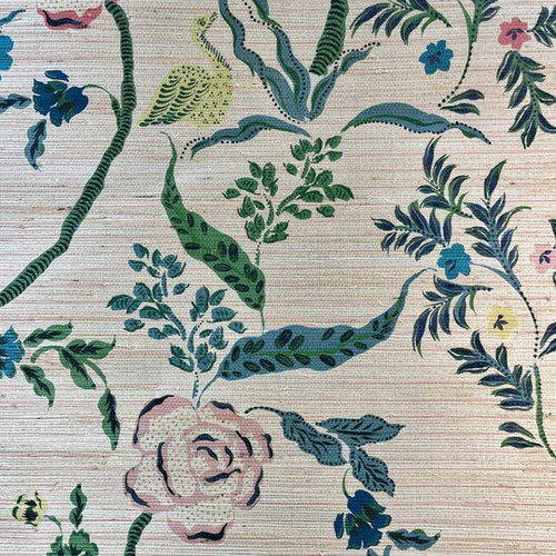 Eversley Metallic Grasscloth | jade rose | solidandpattern