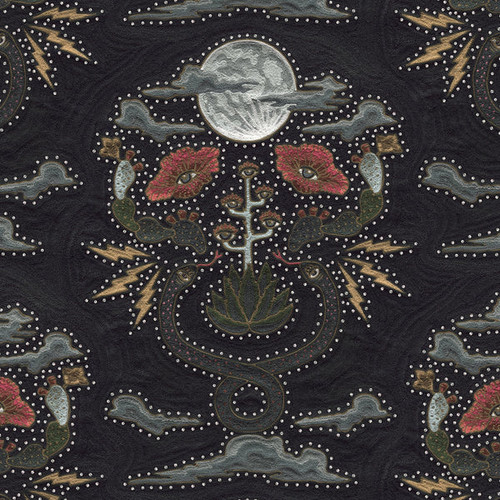 Moonsnake Rhinestone | charcoal (wallpaper) | solidandpattern