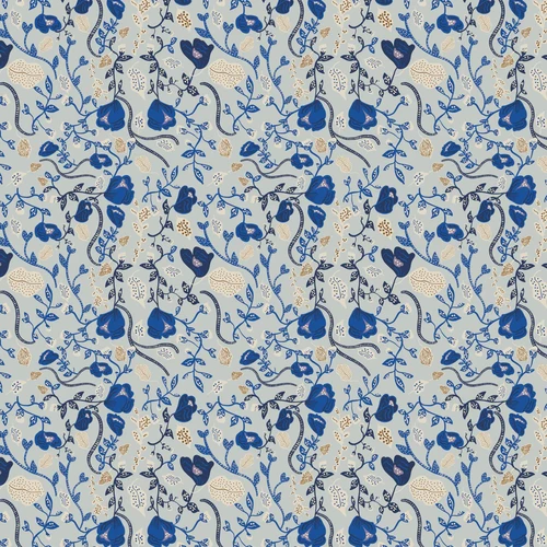Lilly | blue (wallpaper) | solidandpattern