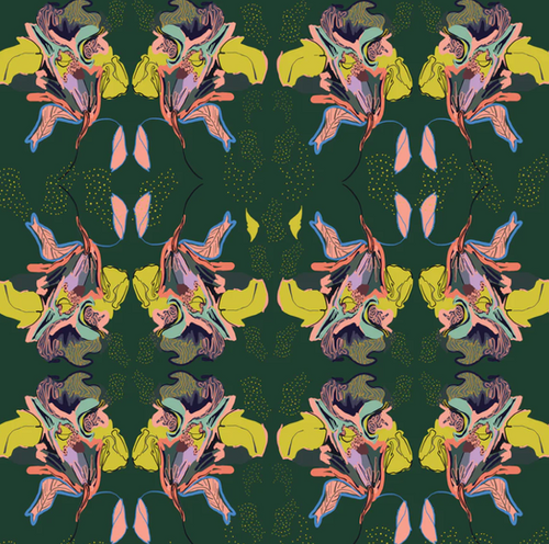 Dragonflower | green (wallpaper) | solidandpattern