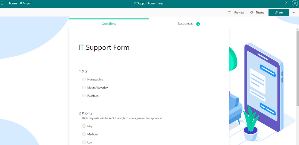 Changing Microsoft Forms display and functionality within Microsoft Teams
