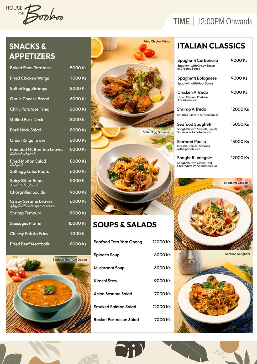 House of Booboo Menu | Booboo Cafe