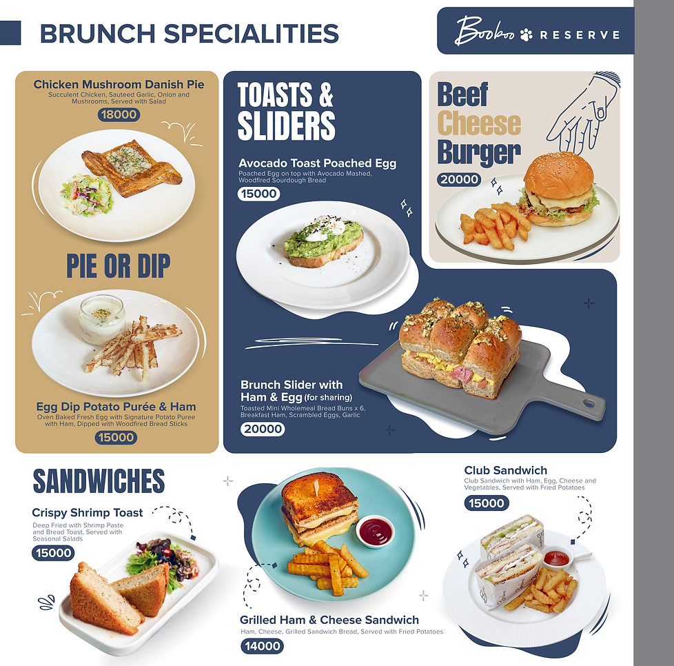 Booboo Reserve Menu | Booboo