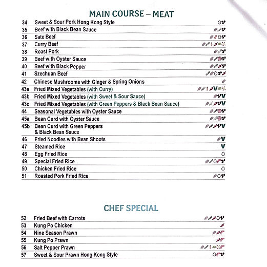 Menu | Mandarin Chef