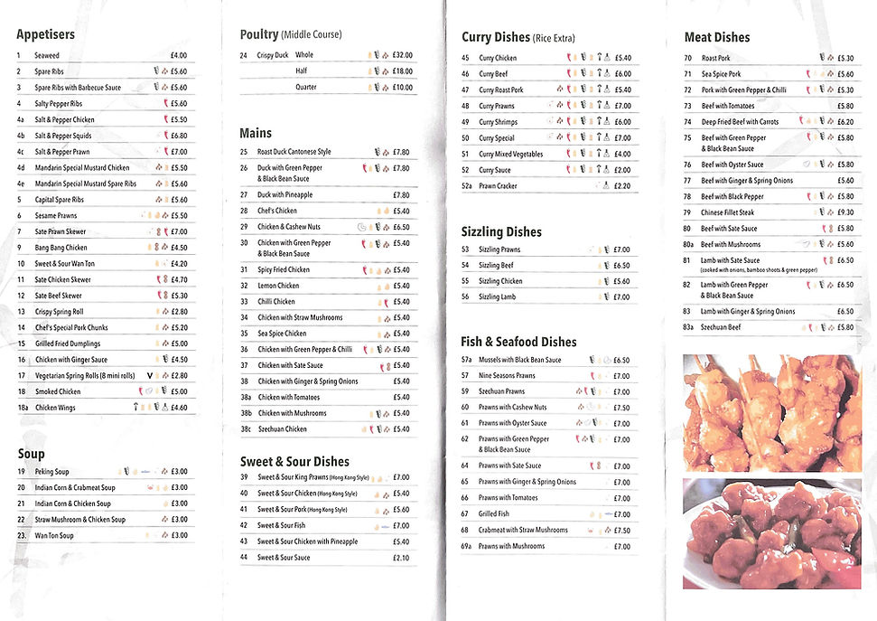 Menu | Mandarin Chef