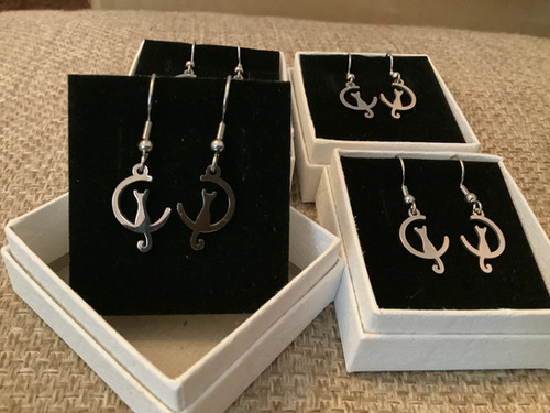 Cat & Moon Earrings | Camella Crafts Jura