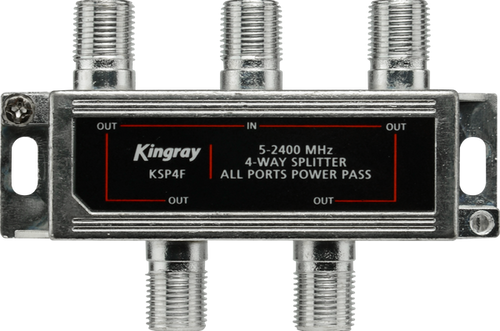 Kingray KSP4F 4 Way All Ports Power Pass Splitter, 5-2400 MHz | Active Electronics