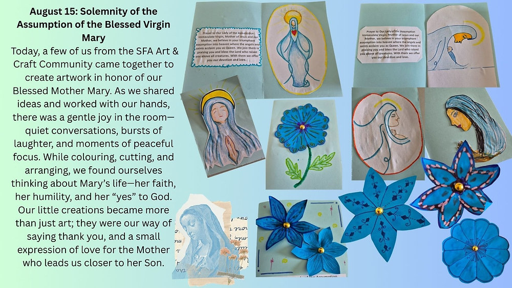 August 15: Art Craft on Day of Solemnity of the Assumption of the ...