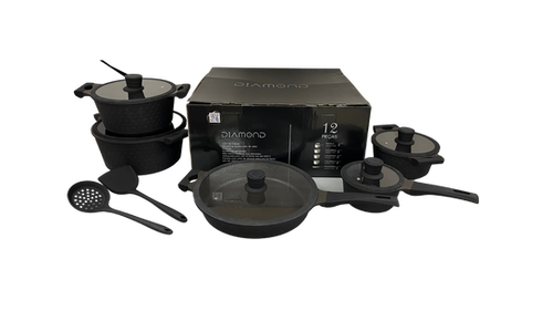 Conjunto de Panelas Linha Diamond Preta | Panelas